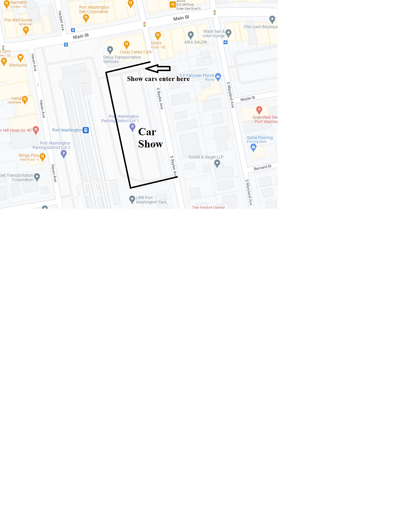 Car-Show-Map - Paumanok - Port Washington Lodge No. 855 F.& A.M.